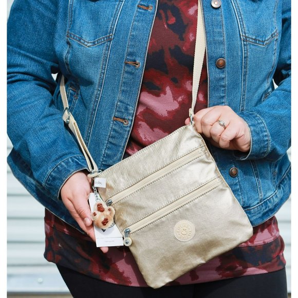 Kipling | Bags | Nwt Kipling Metallic Triple Zip Crossbody Bag Rose ...